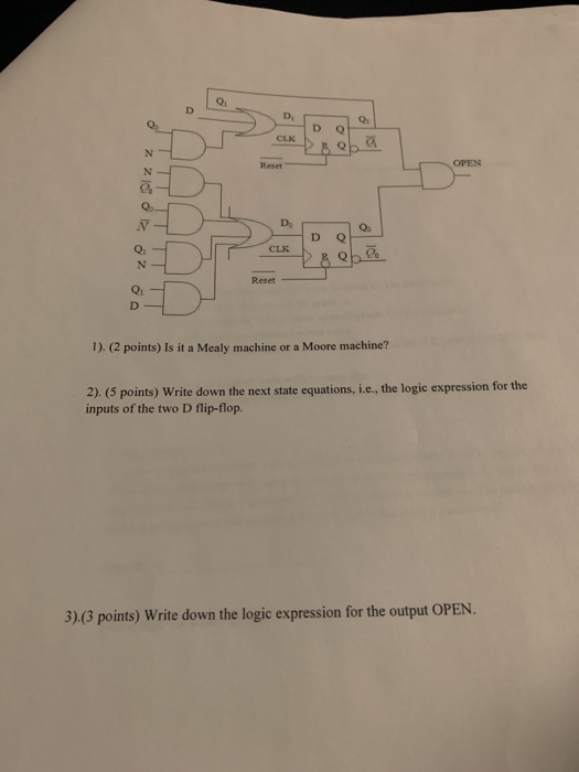 Solved 1). (2 points) Is it a Mealy machine or a Moore | Chegg.com