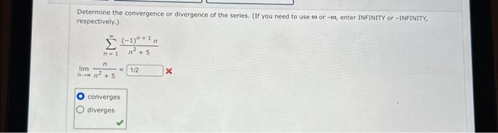 Solved Determine the convergence or divergence of the | Chegg.com