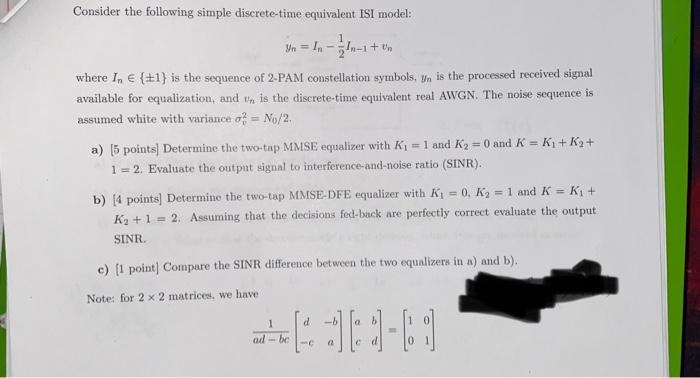 Solved Consider the following simple discrete-time | Chegg.com