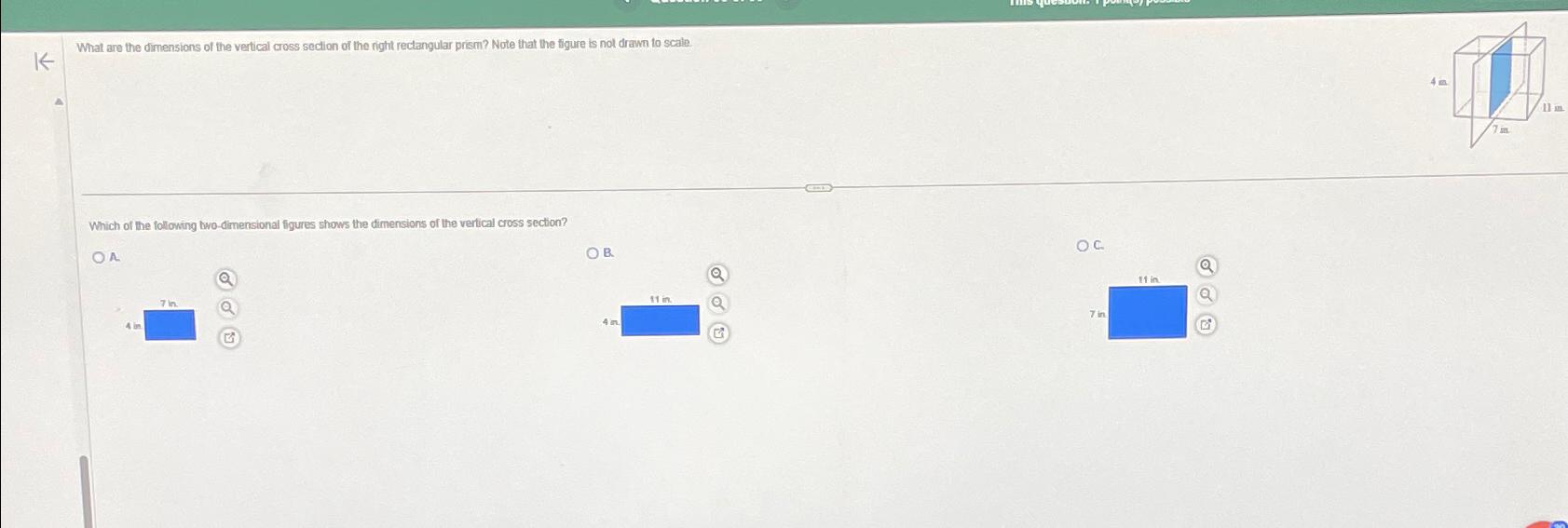 Solved KWhat are the dimensions of the vertical cross | Chegg.com