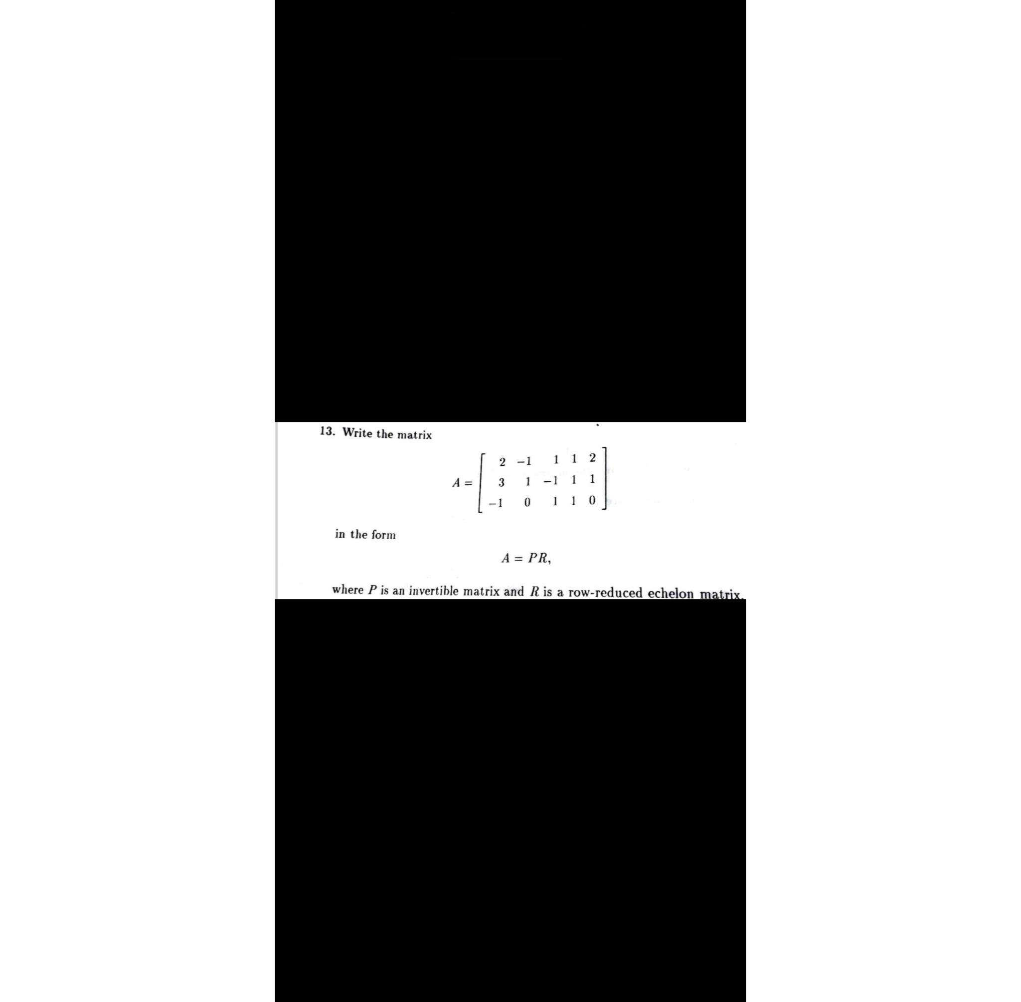 write the matrix in the form A = ﻿pr | Chegg.com