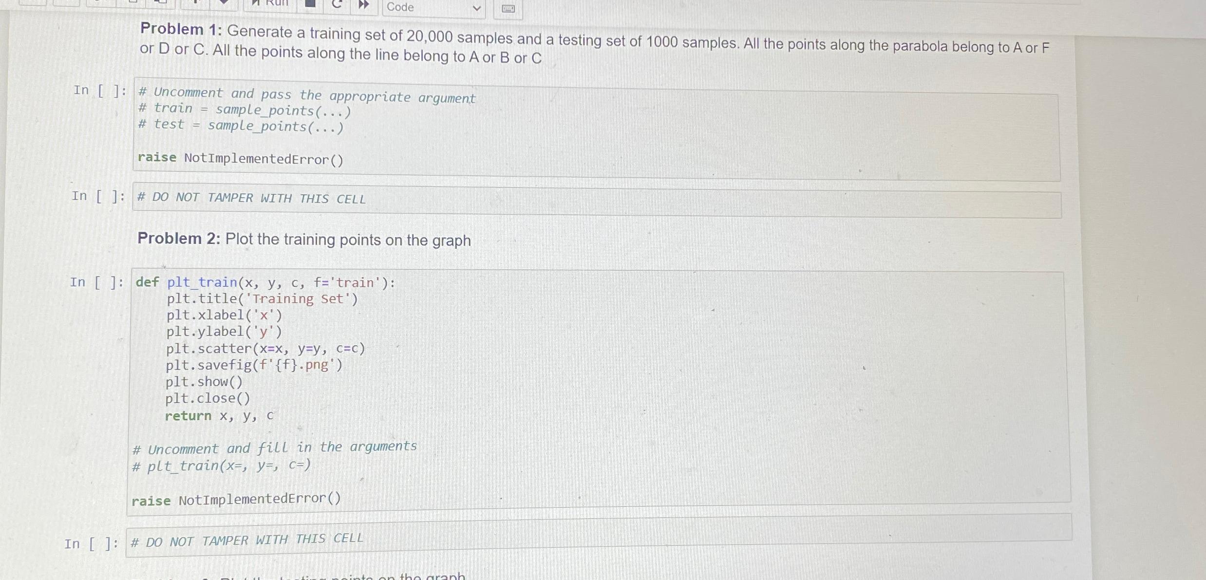 Solved Problem 1: Generate a training set of 20,000 ﻿samples | Chegg.com