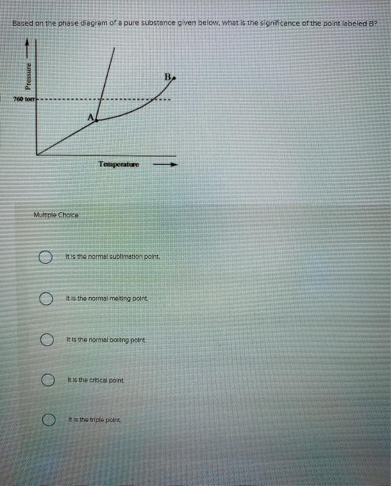 Solved Based on the phase diagram of a pure substance given | Chegg.com