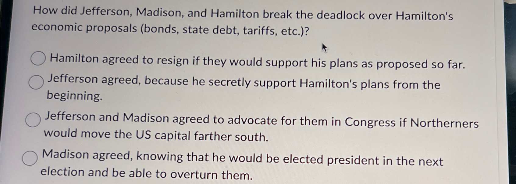 Solved How did Jefferson, Madison, and Hamilton break the | Chegg.com