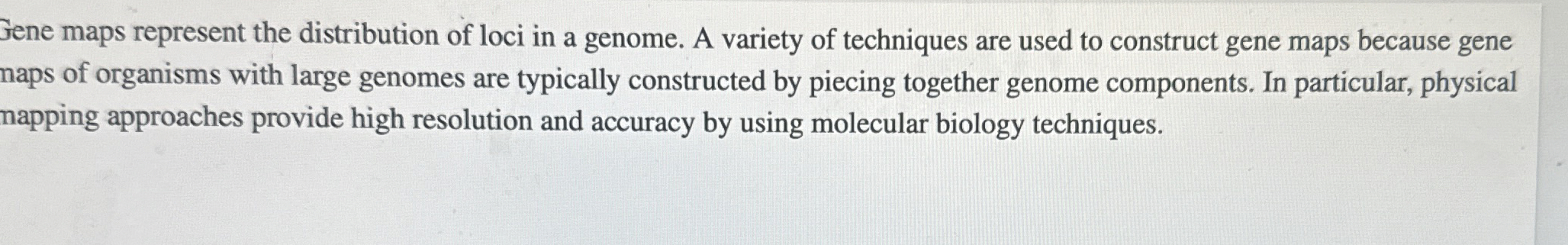 Solved Gene maps represent the distribution of loci in a | Chegg.com