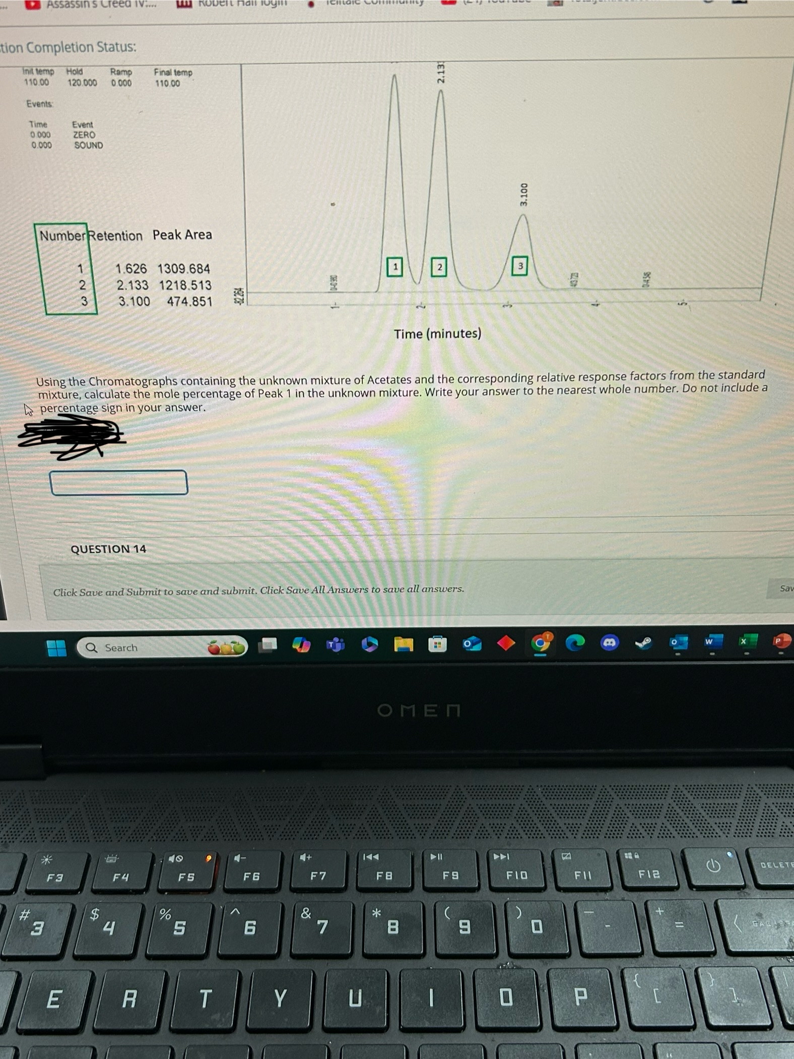 Solved tion Completion Status:Using the Chromatographs | Chegg.com