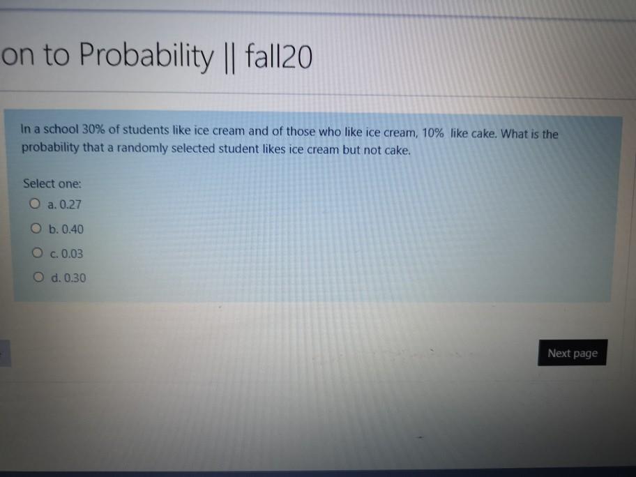 Solved on to Probability || fall20 In a school 30% of | Chegg.com