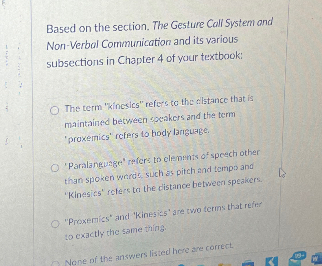 Solved Based on the section, The Gesture Call System and | Chegg.com