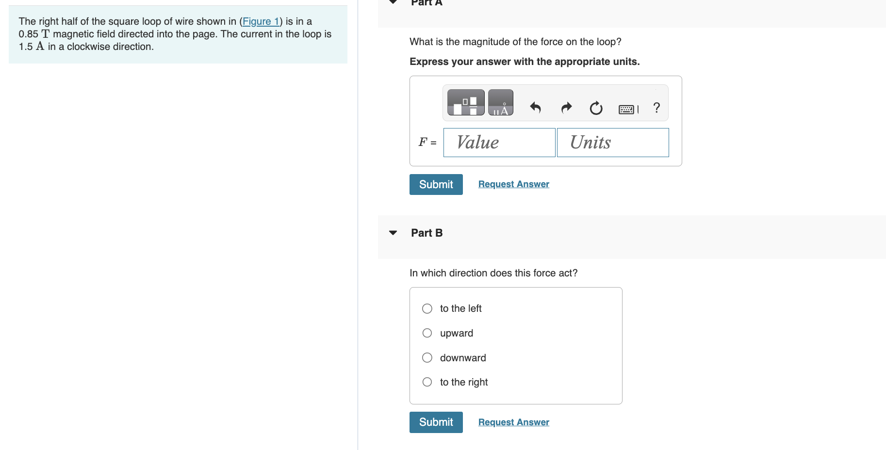 Solved The right half of the square loop of wire shown in | Chegg.com