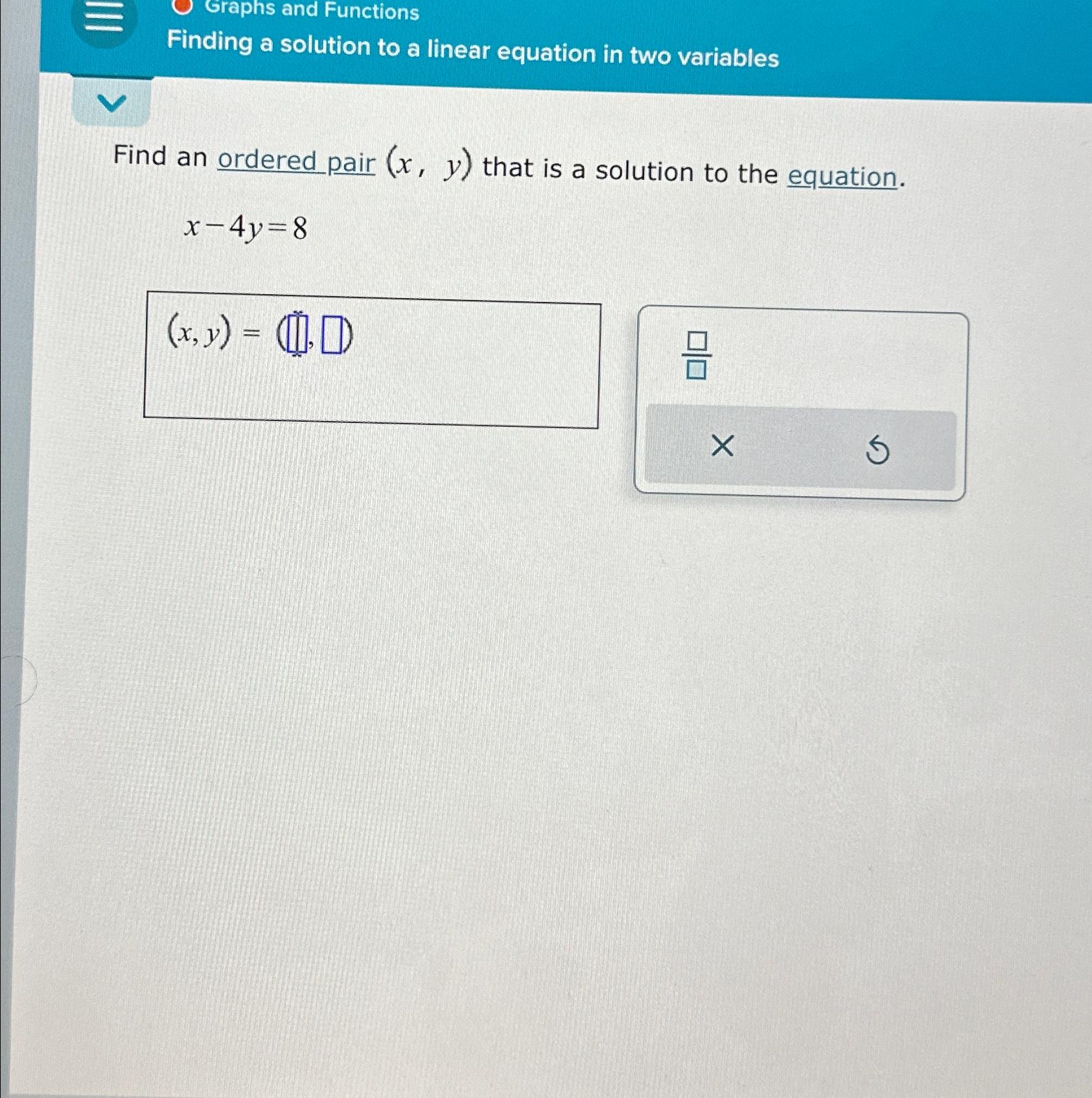 Solved Graphs And Functionsfinding A Solution To A Linear