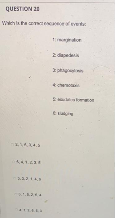 Solved Which is the correct sequence of events: 1: | Chegg.com