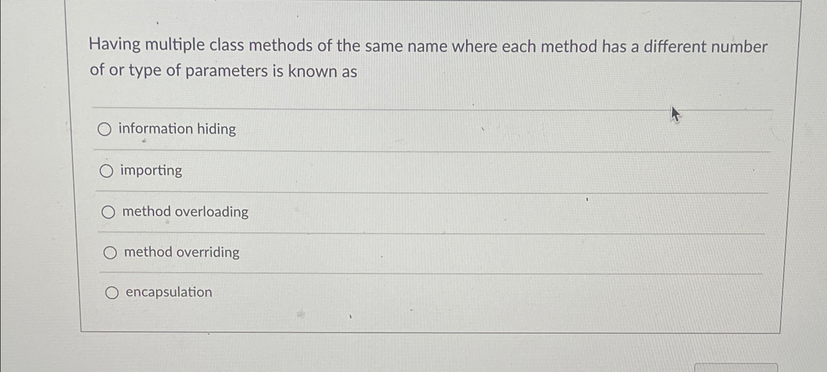 Solved Having multiple class methods of the same name where | Chegg.com
