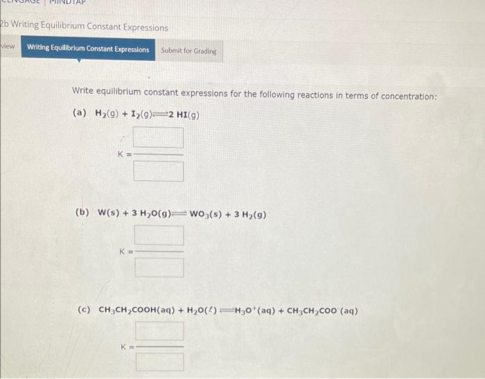 Solved 26 Writing Equilibrium Constant Expressions view | Chegg.com