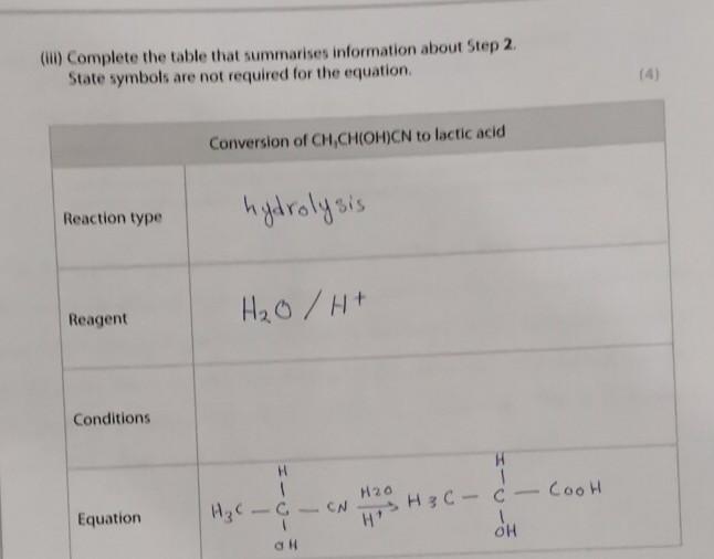 Solved (1) Complete the table that summarises information | Chegg.com