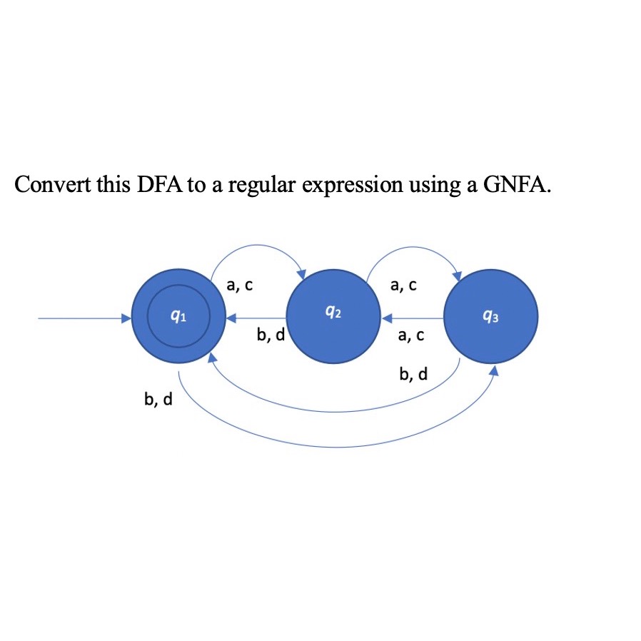 Solved Convert this DFA to a regular expression using a | Chegg.com