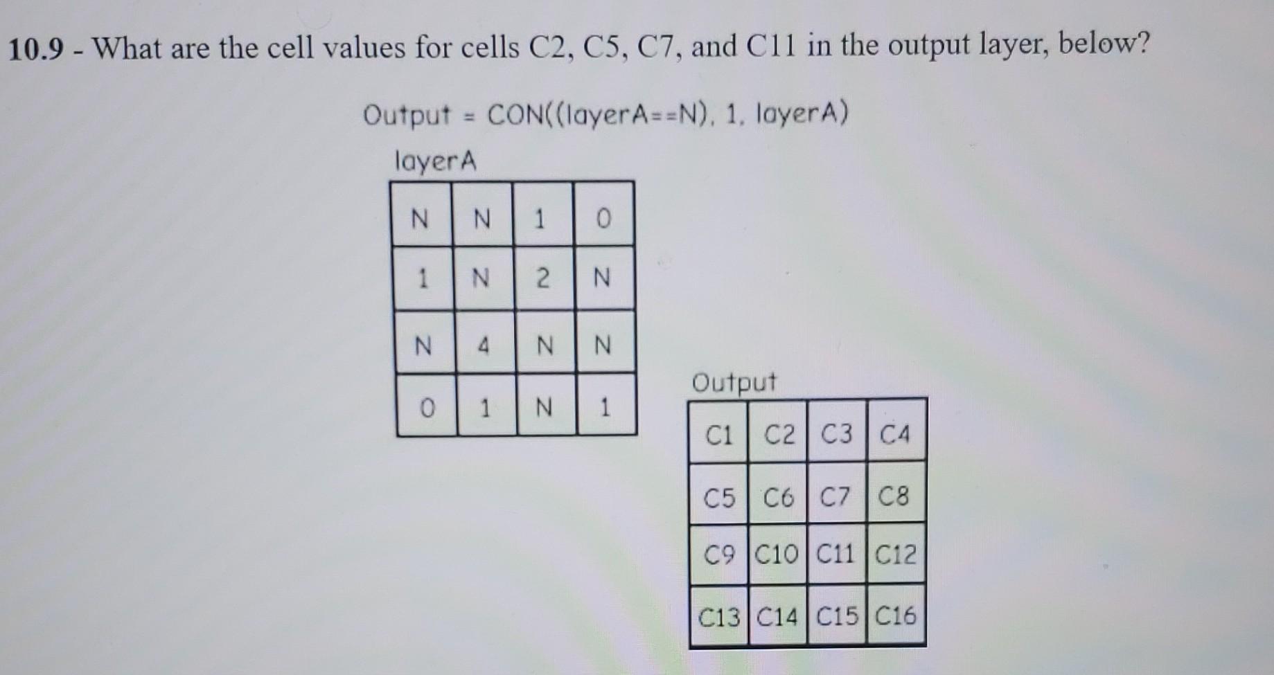 Solved 10.9 - What are the cell values for cells C2, C5, C7, | Chegg.com
