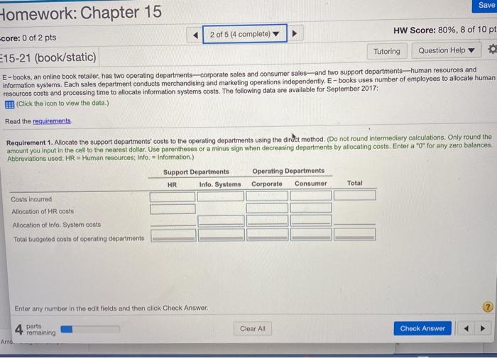 Solved Save Homework Chapter 15 Core 0 Of 2 Pts 2 Of 5 4