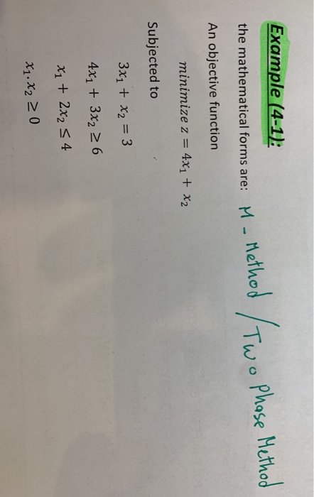 Solved Example 4-1): the mathematical forms are: M - | Chegg.com