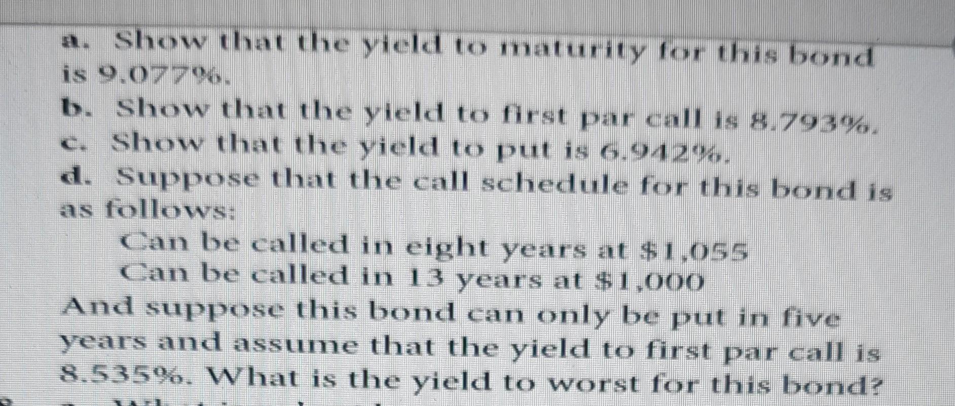 Solved 7. Consider the following bond: Coupon rate =11% | Chegg.com