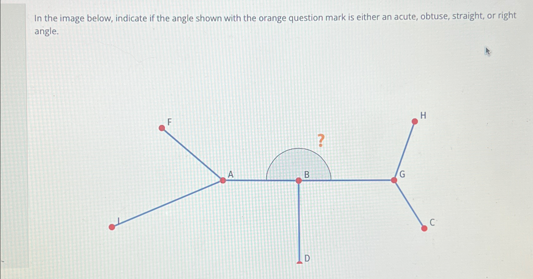 Solved In the image below, indicate if the angle shown with | Chegg.com