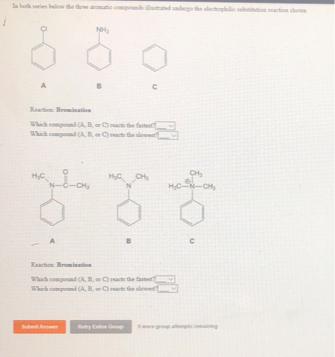 Solved In both series below the three aromatic compounds | Chegg.com