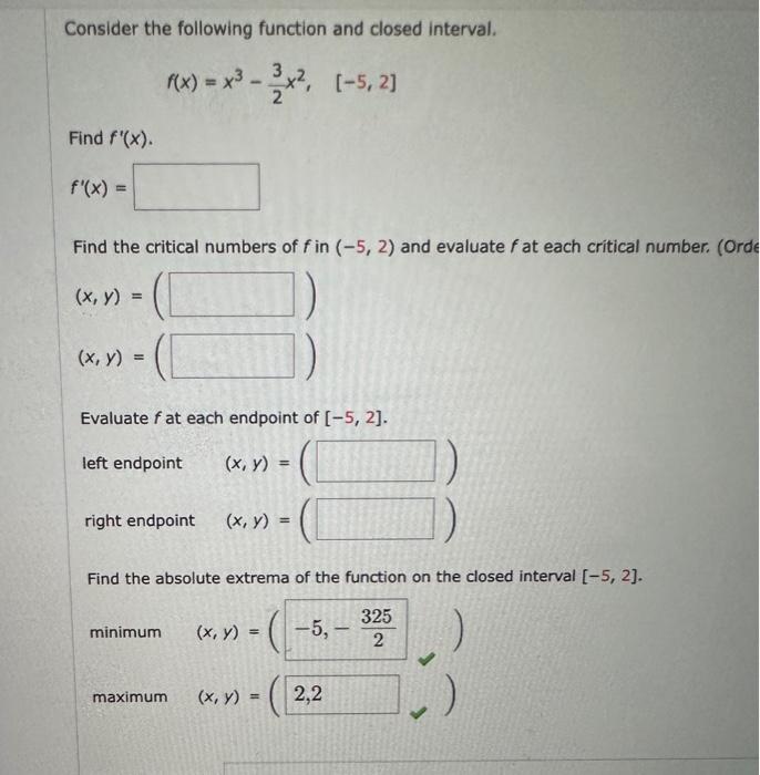 Solved Consider the following function and closed interval. | Chegg.com