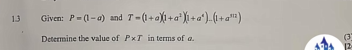 1.3 ﻿Given: P=(1-a) ﻿and | Chegg.com