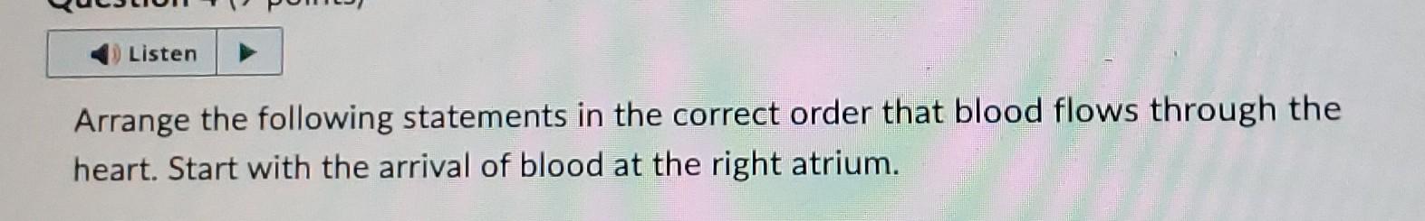 Solved Arrange the following statements in the correct order | Chegg.com