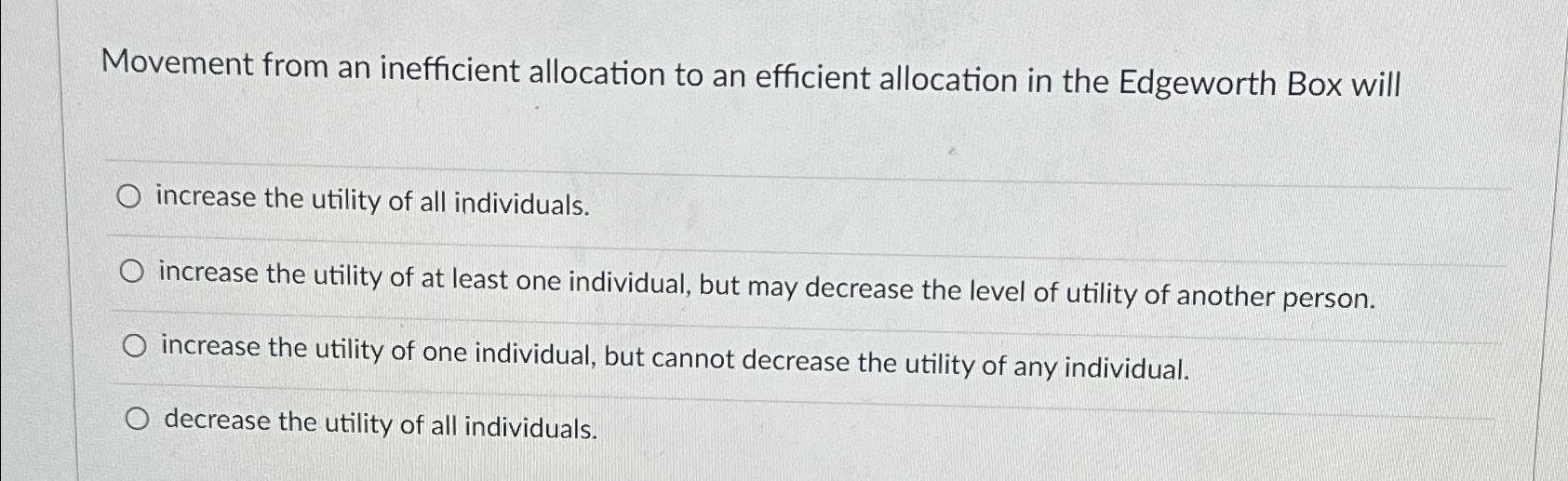 Solved Movement from an inefficient allocation to an | Chegg.com