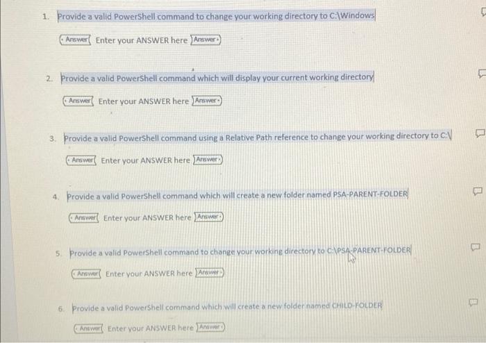 Solved 1. Provide a valid PowerShell.command to change your | Chegg.com