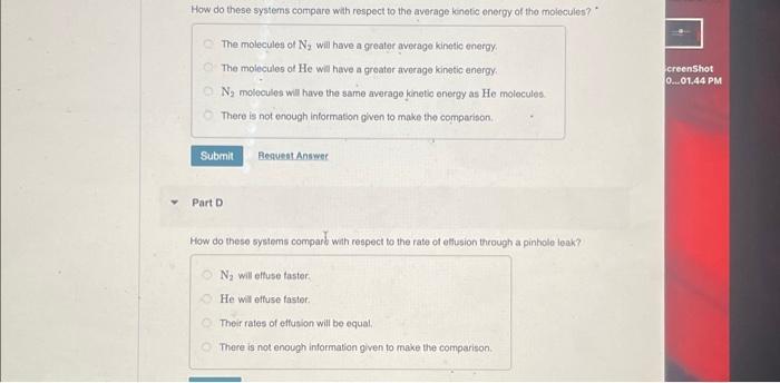 Solved Suppose you tave two 1.L flasks, one containing N2 at | Chegg.com