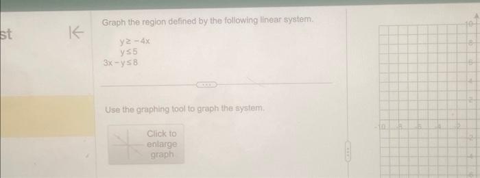 Solved Graph the region defined by the following linear | Chegg.com