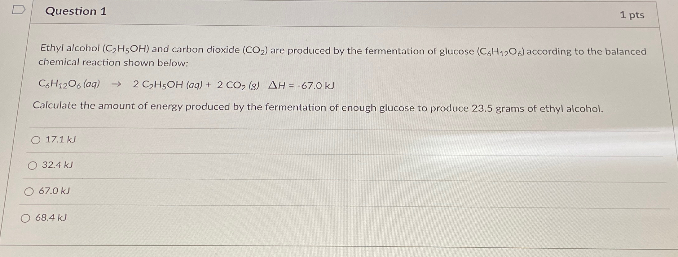 Solved Question 11 ﻿ptsEthyl alcohol (C2H5OH) ﻿and carbon | Chegg.com
