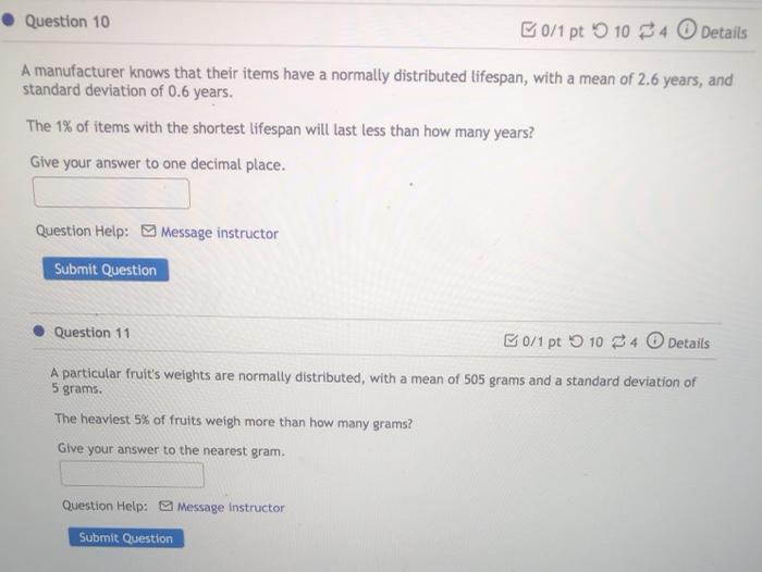 Solved • Question 10 B0/1 pt 3 10 34 Details A manufacturer | Chegg.com Solved • Question 10 B0/1 pt 3 10 34 Details A manufacturer | Chegg.com