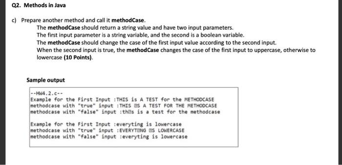 Solved Q2. Methods in Java a) Your coding style (10 points). | Chegg.com