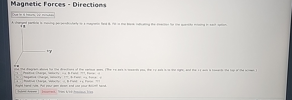 Magnetic Forces - ﻿DirectionsDue in 6 ﻿hours, 22 | Chegg.com