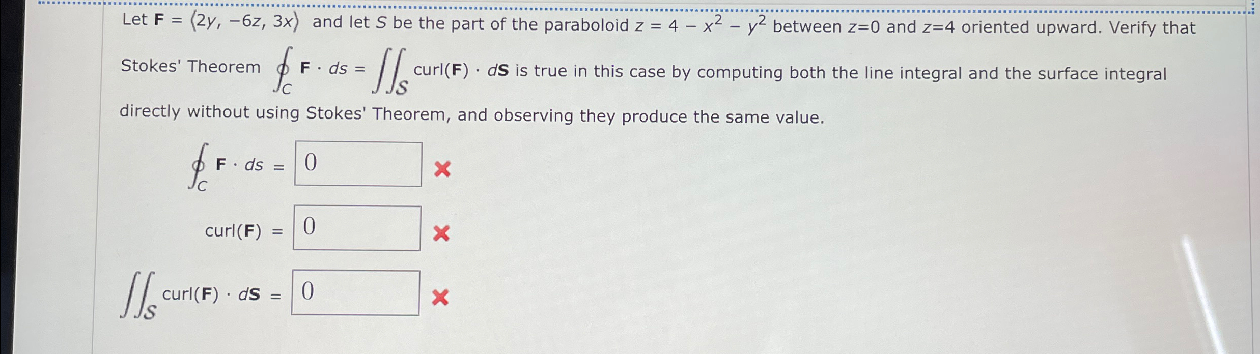Solved Let F=(:2y,-6z,3x:) ﻿and let S ﻿be the part of the | Chegg.com