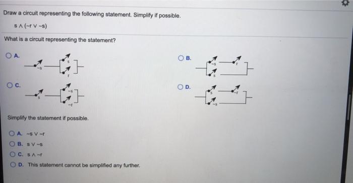 Solved Draw a circuit representing the following statement. | Chegg.com