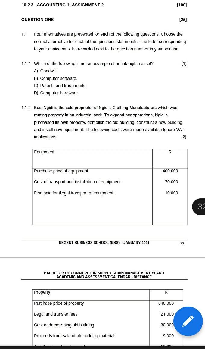 Solved 10 2 3 Accounting 1 Assignment 2 100 Question One