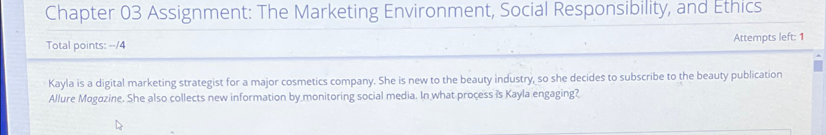 Solved Chapter 03 ﻿Assignment: The Marketing Environment, | Chegg.com