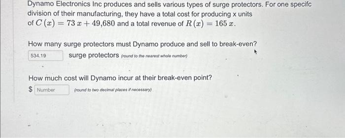 Solved Dynamo Electronics Inc produces and sells various | Chegg.com
