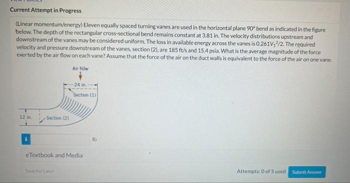 Solved Current Attempt in Progress (Linear momentum/energy) | Chegg.com