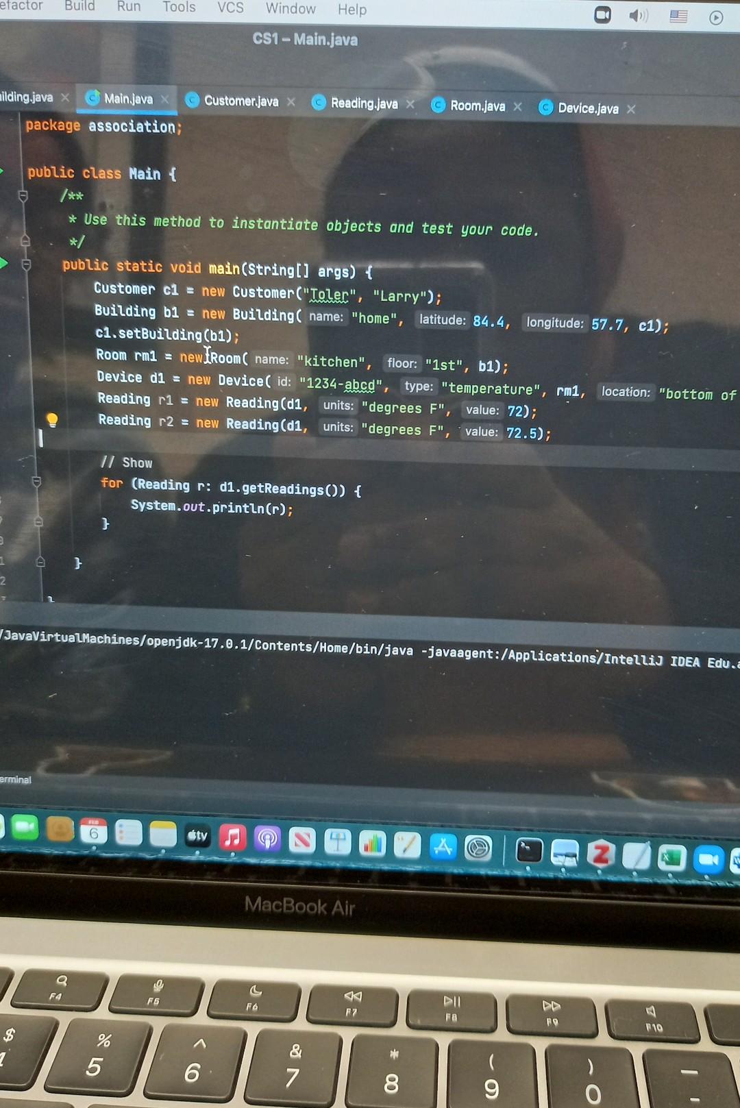 efactor Build Run Tools VCS Window Help 00 1 CS1 - | Chegg.com