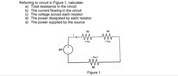 Solved Referring to circuit in Figure 1, calculate: a) Total | Chegg.com