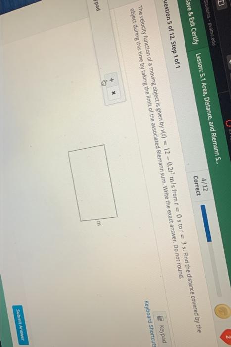 Solved Students-pramu.edu 4/12 Correct Save & Exit Certify | Chegg.com