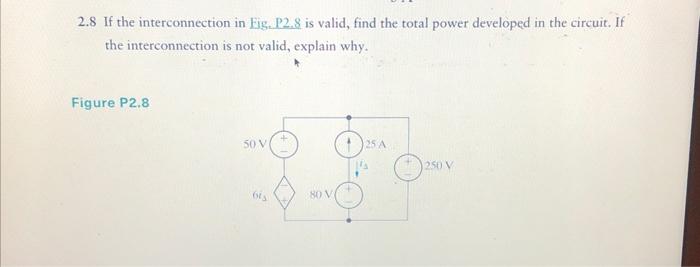 Solved 2.8 If the interconnection in Eig. P2.8 is valid, | Chegg.com