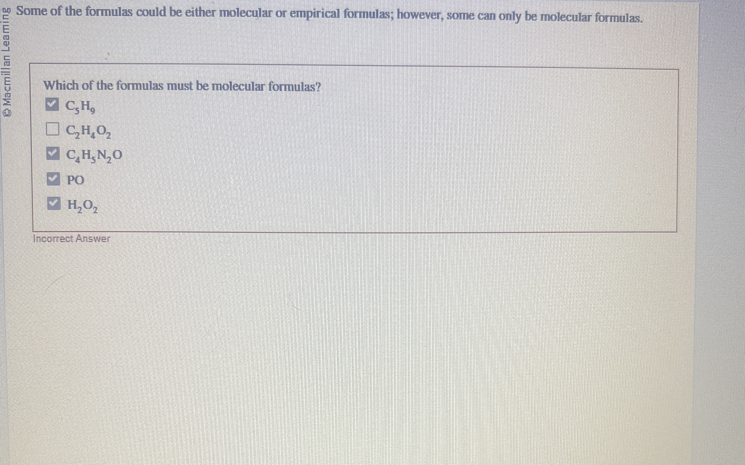 Solved en Some of the formulas could be either molecular or | Chegg.com