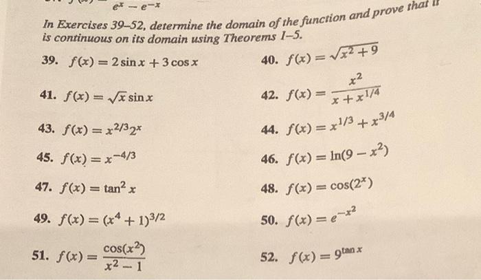 In Exercises 39 52 Determine The Domain Of The