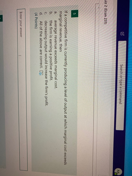 Solved Search or type a command uiz 2 (Econ 231) If a | Chegg.com