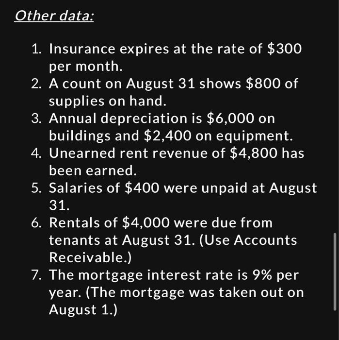 275 Mortgage Payable 80,000 311 Common Stock 100,000 | Chegg.com